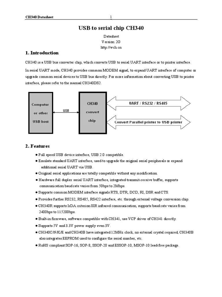 USB To Serial Chip CH340 | PDF | Usb | Computer Engineering