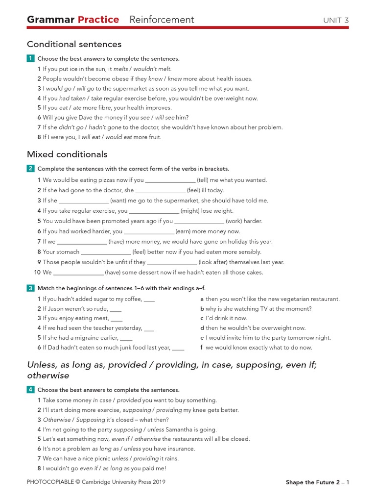 Grammar Practice Reinforcement - Unit 3 | PDF | Food And Drink | Nutrition