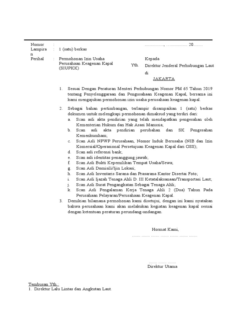 Format Permohonan Siupkk | PDF