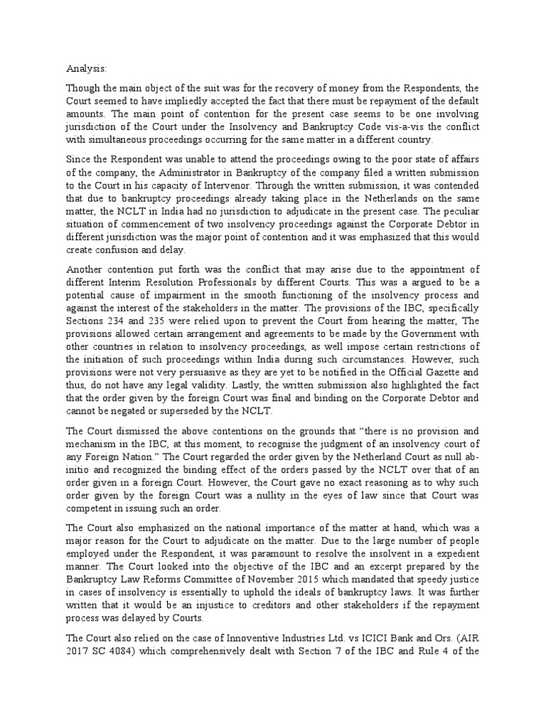Analysis of Jet Airways Case | PDF | Bankruptcy | Insolvency