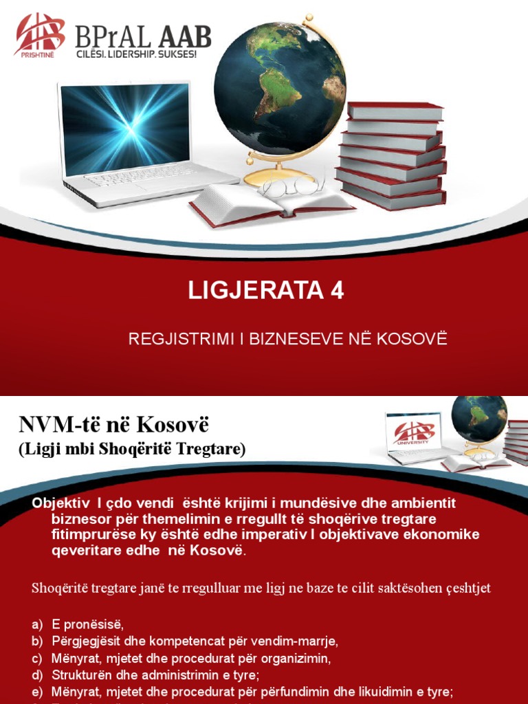 Ligjerata 4: Regjistrimi I Bizneseve Në Kosovë | PDF