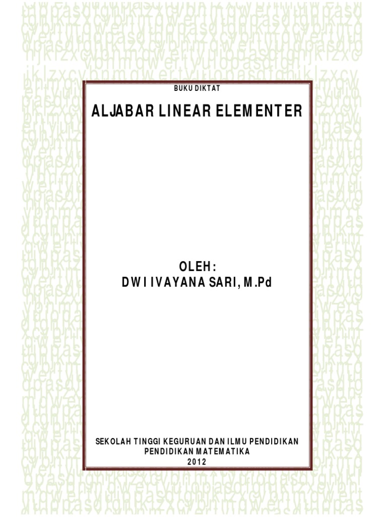 Aljabar Linear Elementer | PDF | Scalar (Mathematics) | Linear Algebra