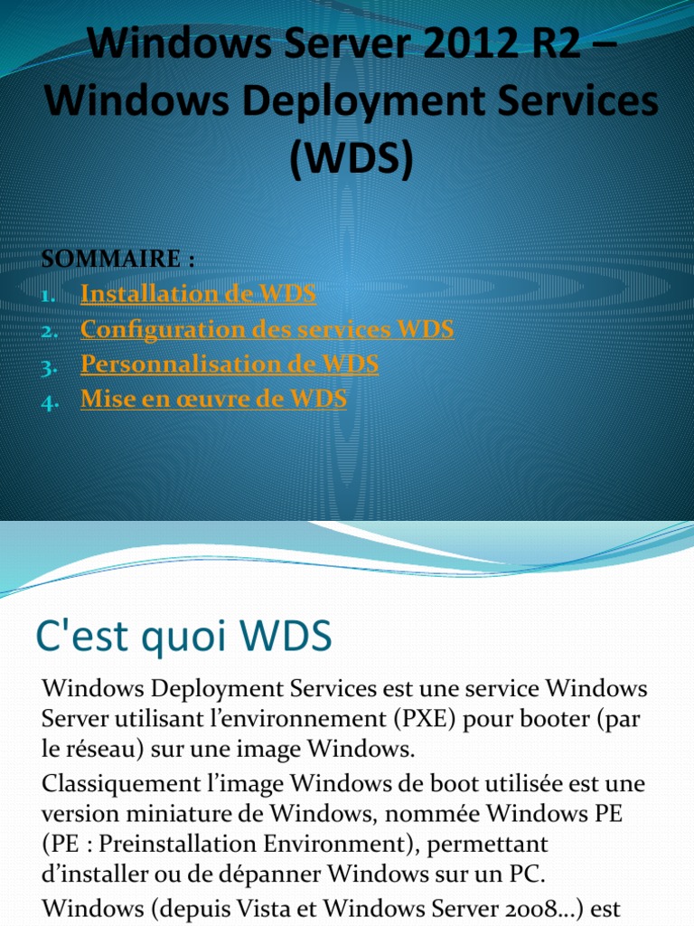 Guide WDS: Installation et Configuration | PDF | Microsoft Windows | Serveur (Informatique)