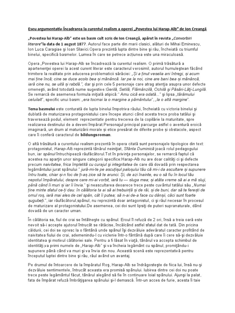 Eseu Argumentativ | PDF