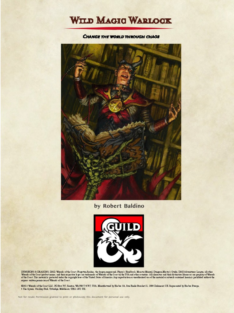 Wild Magic Warlock-1 | PDF | Wizards Of The Coast | D20 System