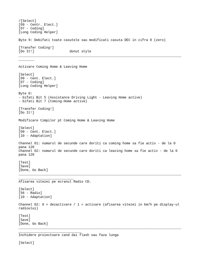 Codare Optiuni Vcds Passat b6 | PDF | Transportation Engineering ...