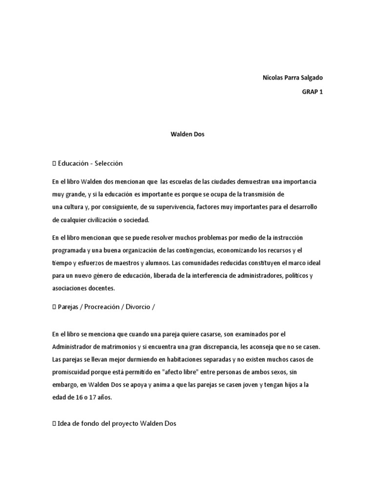 Nicolas Parra Salgado Walden Dos | PDF | Sociedad | Sicología