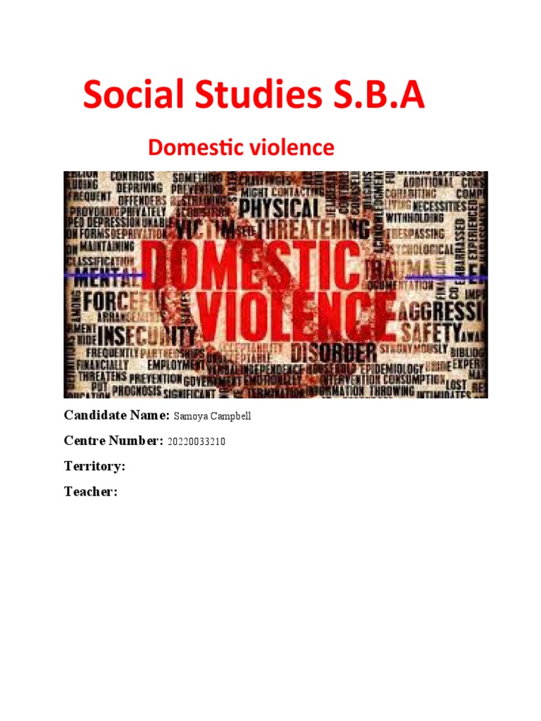 Social Studies SBA New and Final | PDF | Domestic Violence | Violence