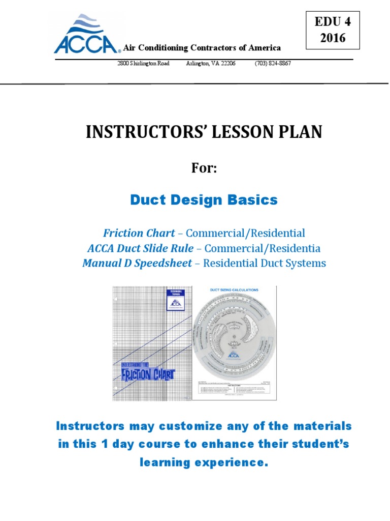 EDU4 Instructors Lesson Plan Final | Download Free PDF | Duct (Flow ...