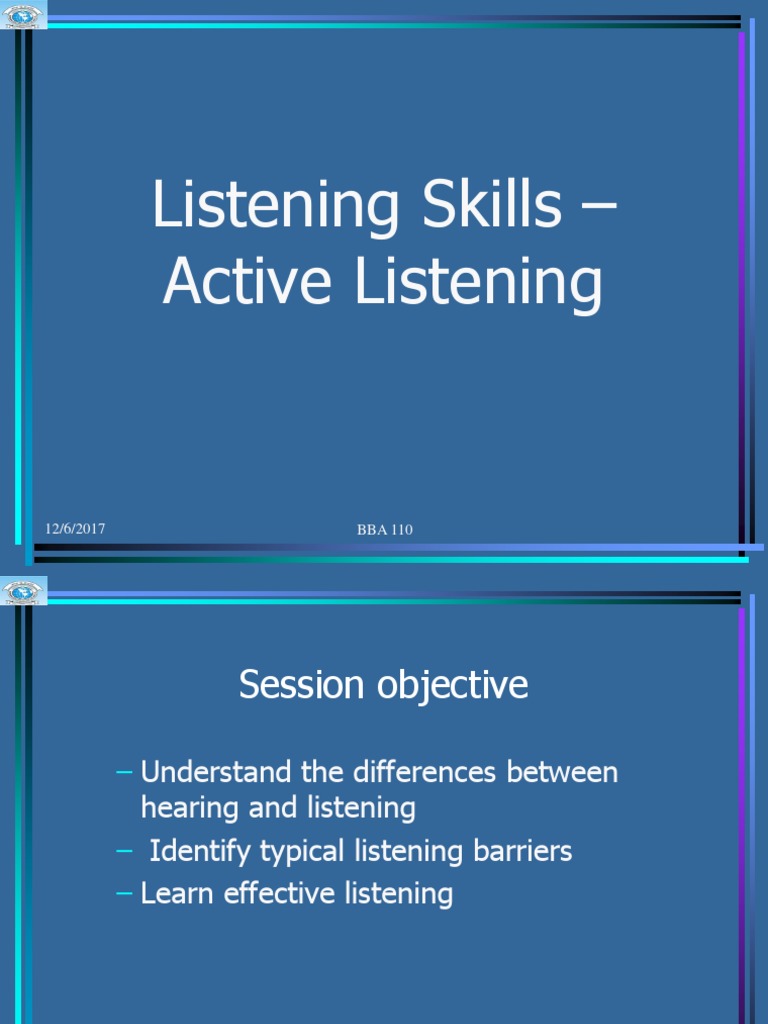 Active Listening | PDF | Behavioural Sciences | Communication