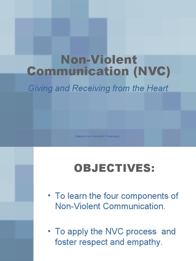 Non-Violent Communication (NVC) - 1 | PDF | Psychological Concepts ...
