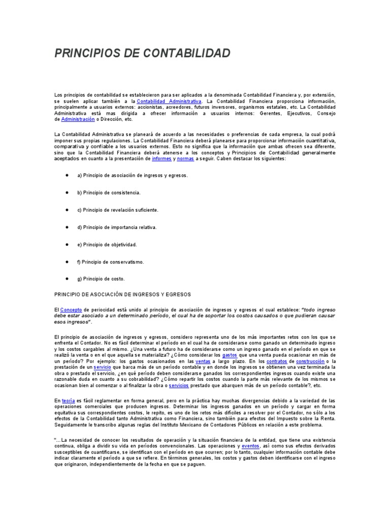 Principios de Contabilidad | PDF | Contabilidad | Estado financiero