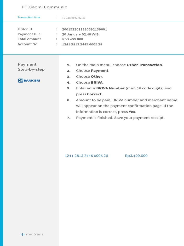 Payment Step-By-Step: PT Xiaomi Communic | PDF