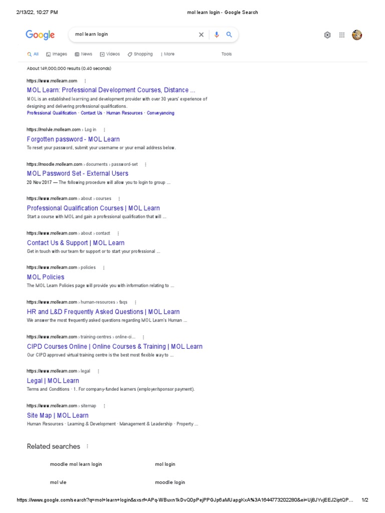 Mol Learn Login - Google Search | PDF | Login | Password