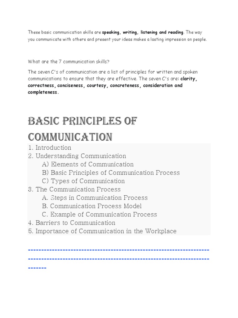 Basic Communication Skills | PDF | Communication | Nonverbal Communication