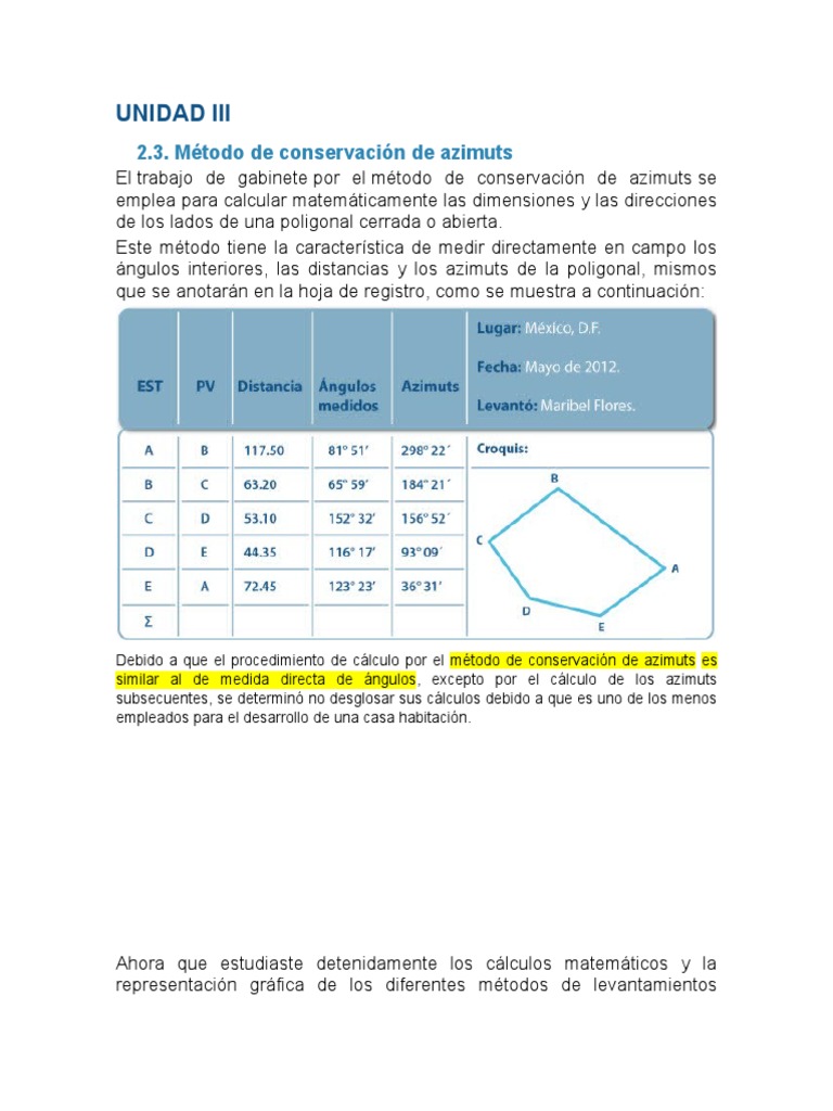 12.-Unidad Iii Tema Ii Conservacion de Azimuts | PDF