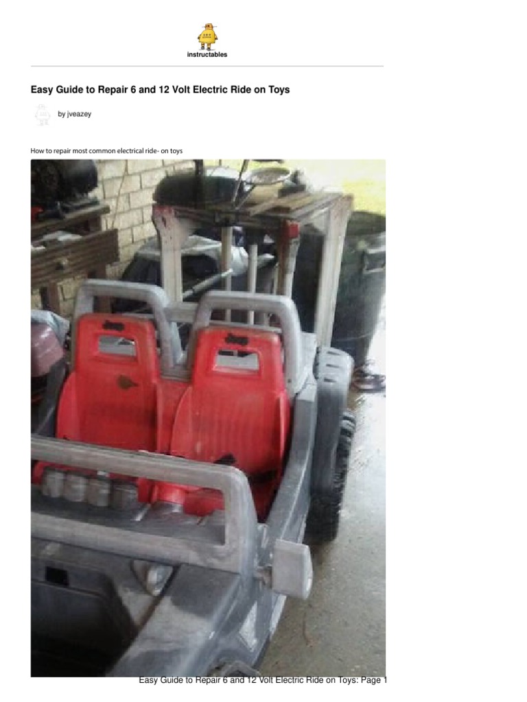 Diagnose and Repair Electric Ride Ons | PDF | Battery Charger ...