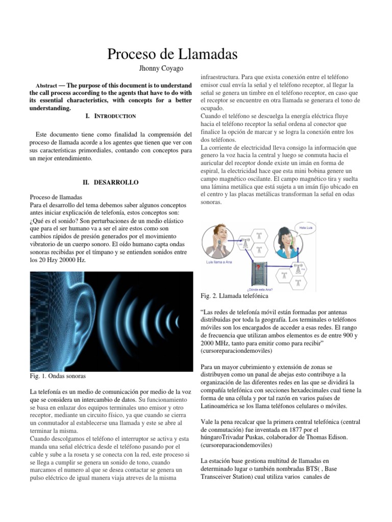 Proceso de Llamadas Telefónicas | PDF | Teléfono | Sonido