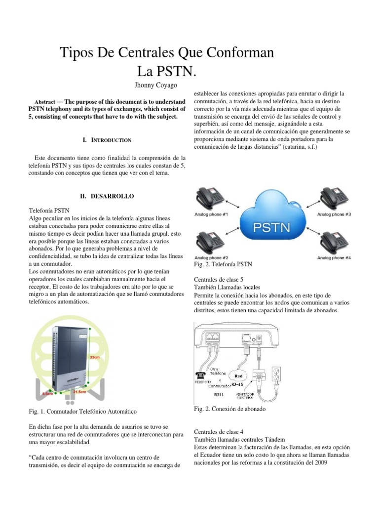 Centrales PSTN | PDF | Red Telefónica Conmutada | Teléfono
