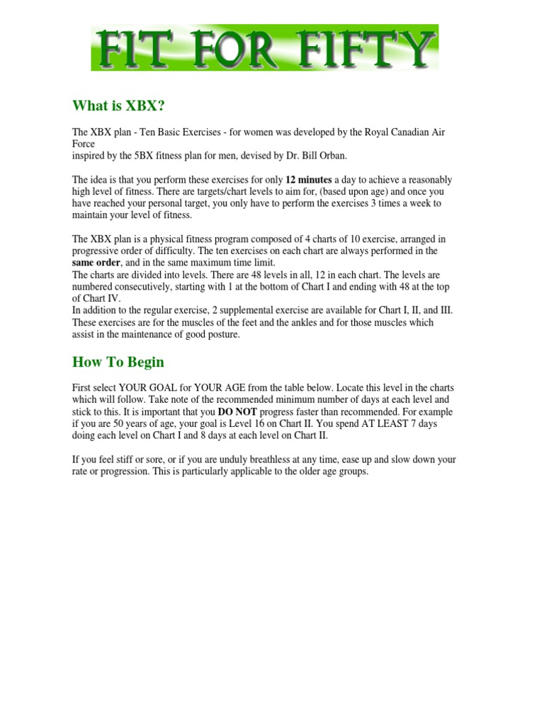 XBX Exercise Program Overview | PDF | Health Care | Health Sciences