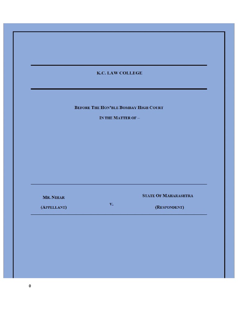 Criminal Case Memorial | PDF | Mens Rea | Criminal Law