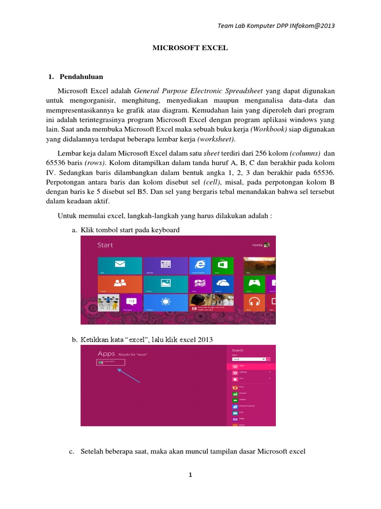 Modul Lengkap Microsoft Excel 2013 | PDF | Metode & Bahan Ajar ...