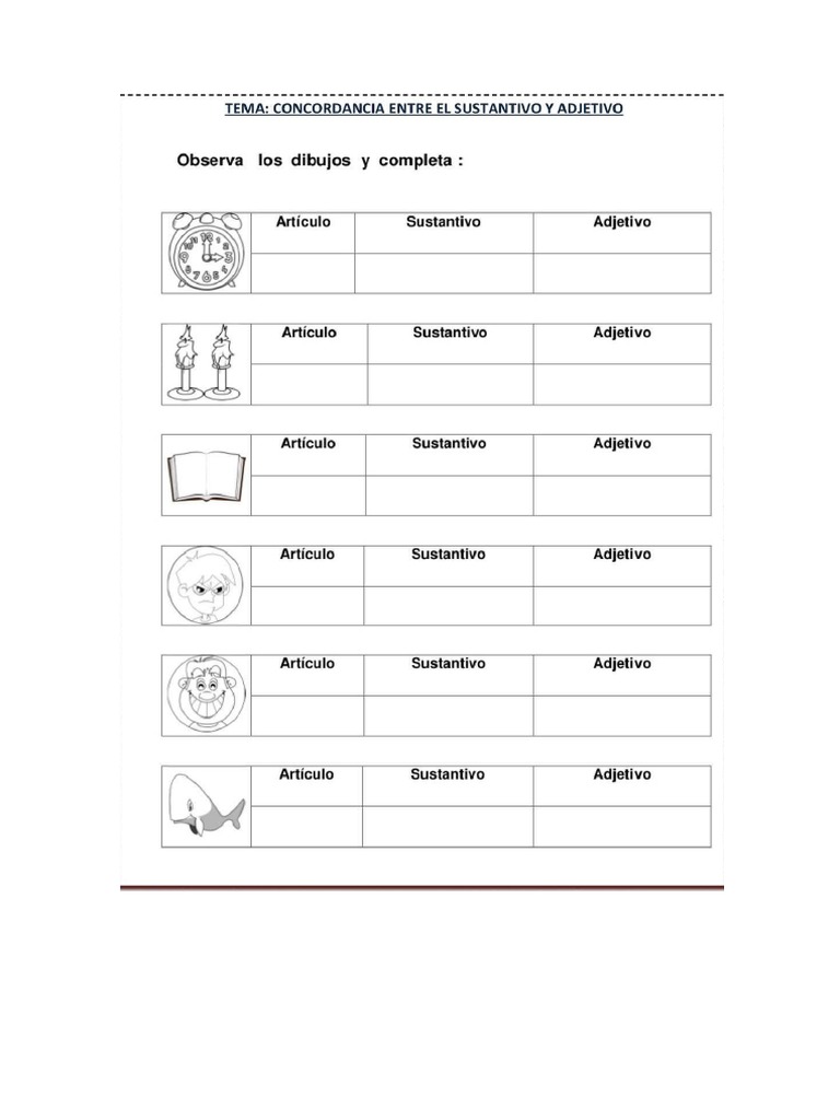 2° Actividad Sustantivo y Adjetivo | PDF