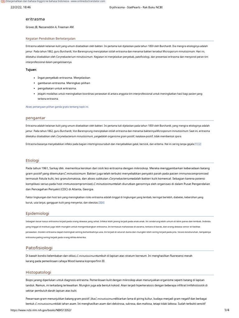 Erythrasma - StatPearls - NCBI Bookshelf - En.id | PDF | Griya & Taman ...