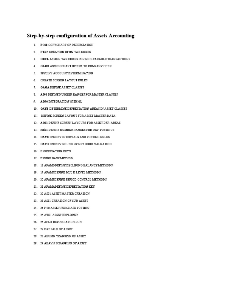 Step by Step Asset Accounting | PDF