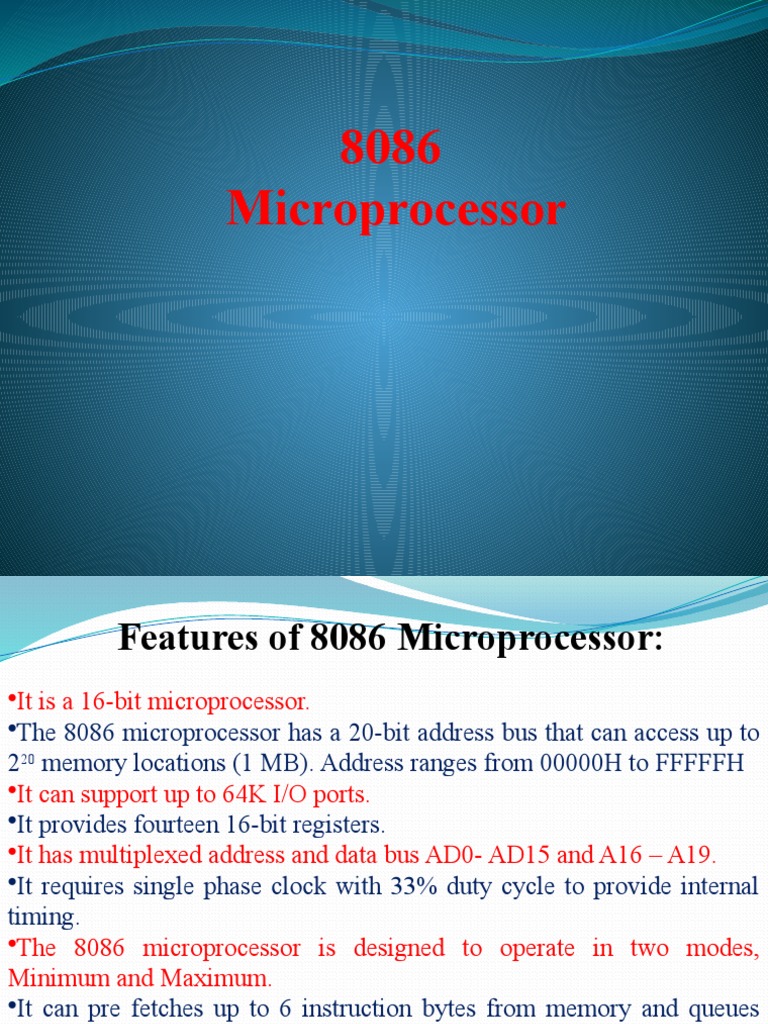 8086 Microprocessor | PDF | Pointer (Computer Programming) | Central Processing Unit