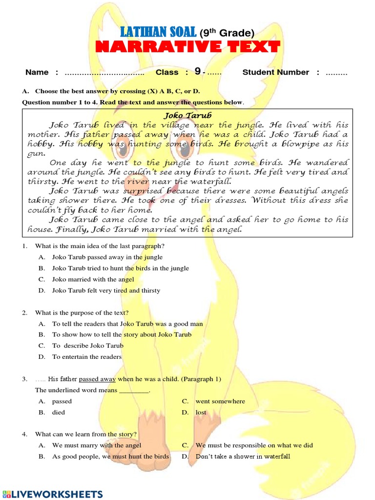 Narrative Text: Latihan Soal | PDF