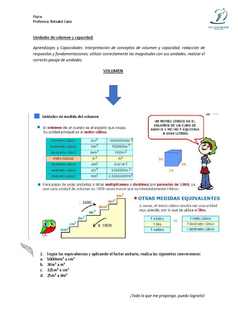 Capacidad y Volumen | PDF | Volumen