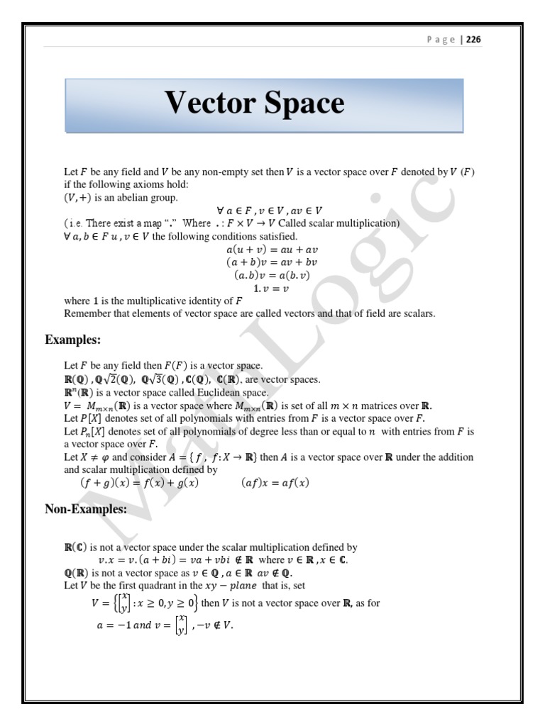 Vector Space F | PDF | Vector Space | Linear Map