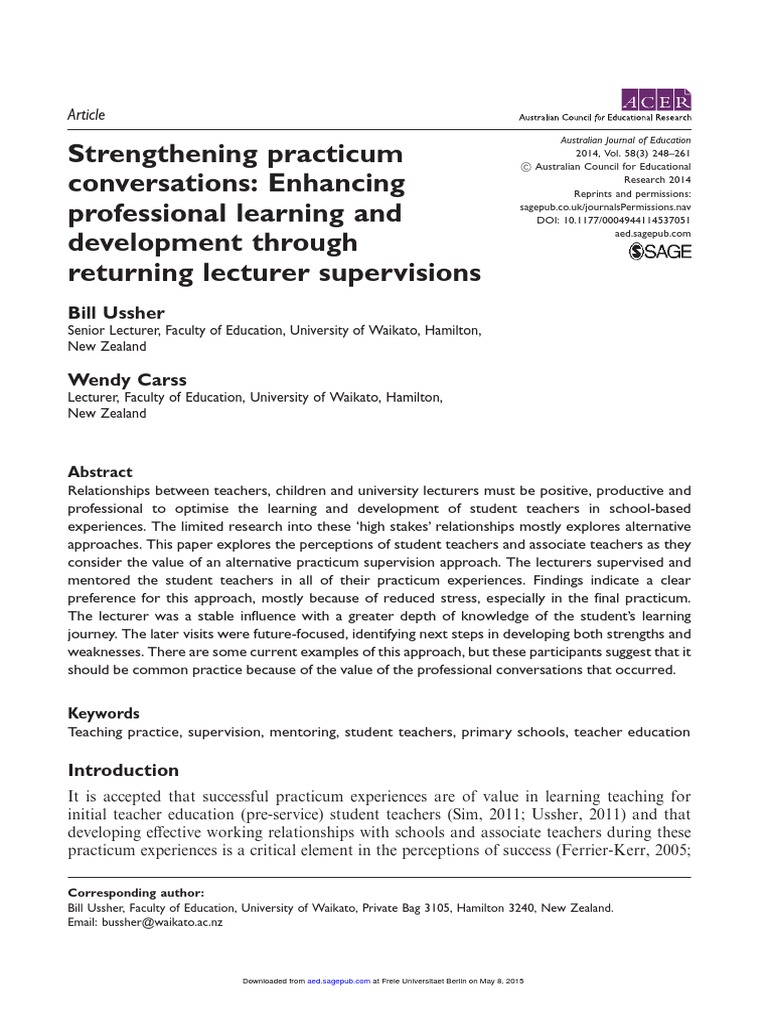 Enhancing Practicum Supervision Strategies | PDF | Teachers | Mentorship