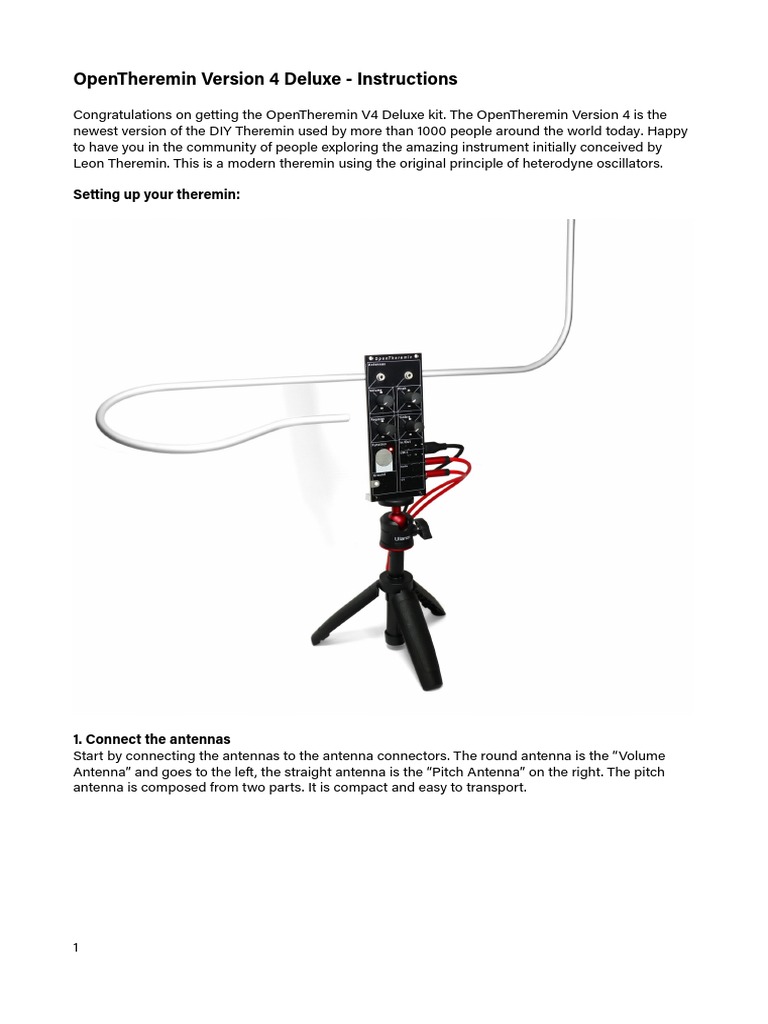Opentheremin Version 4 Deluxe - Instructions | PDF | Usb | Electronics