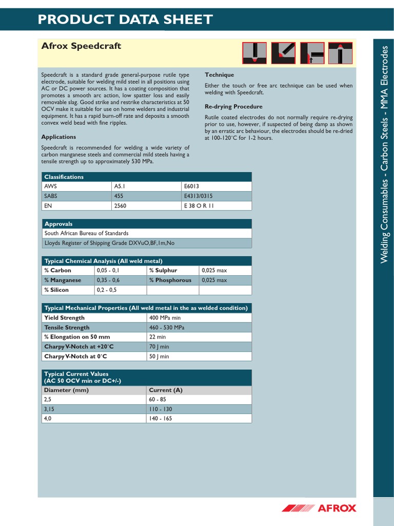 Product Data Sheet: Afrox Speedcraft | Download Free PDF | Construction ...