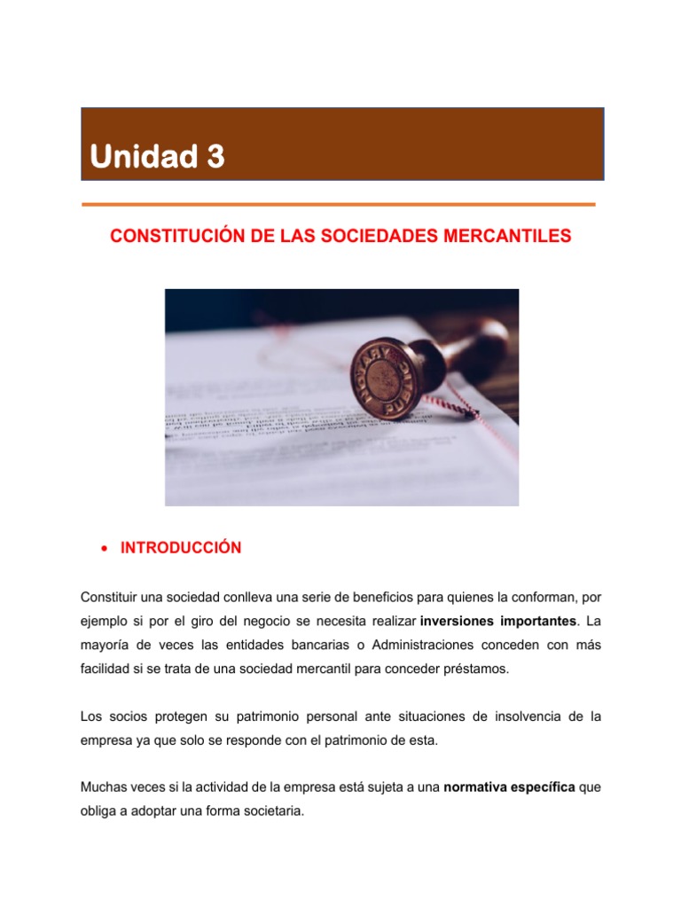 Constitución de Sociedades Mercantiles | PDF | Sociedad de responsabilidad limitada | Sociedad