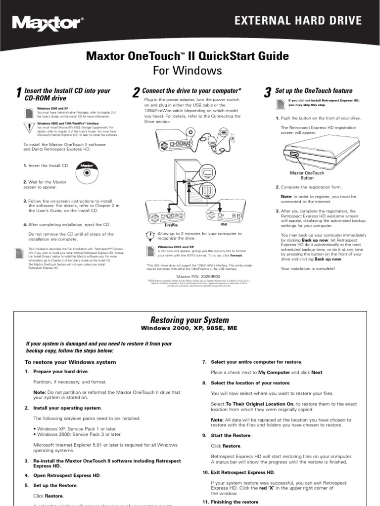 Maxtor External Hard Drive | PDF | Computer File | Windows 2000