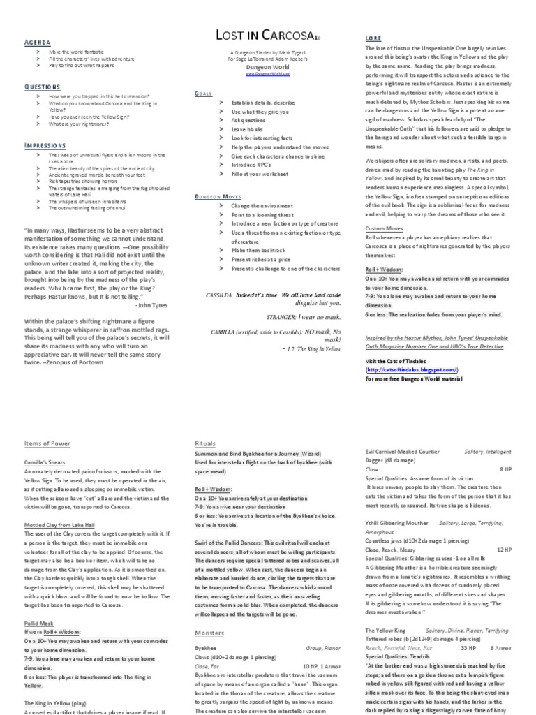 Lost in Carcosa | PDF | The King In Yellow