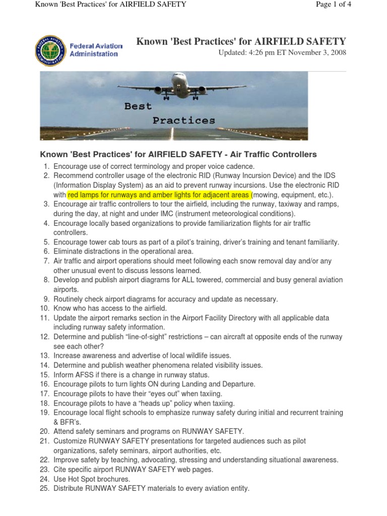 11.known Best Practices For Airfield Safety | PDF | Airport | Air ...