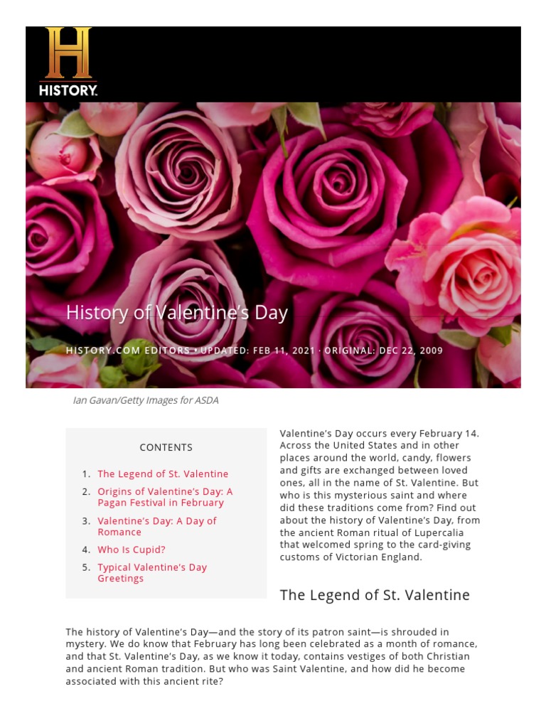History of Valentine's Day - Facts, Origins & Traditions - HISTORY ...