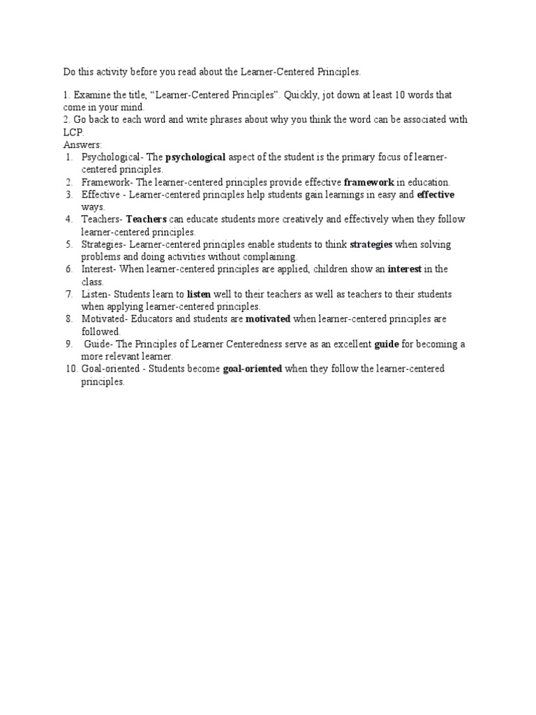 Unit 1 Learner-Centered Psychological Principles (LCP) | PDF