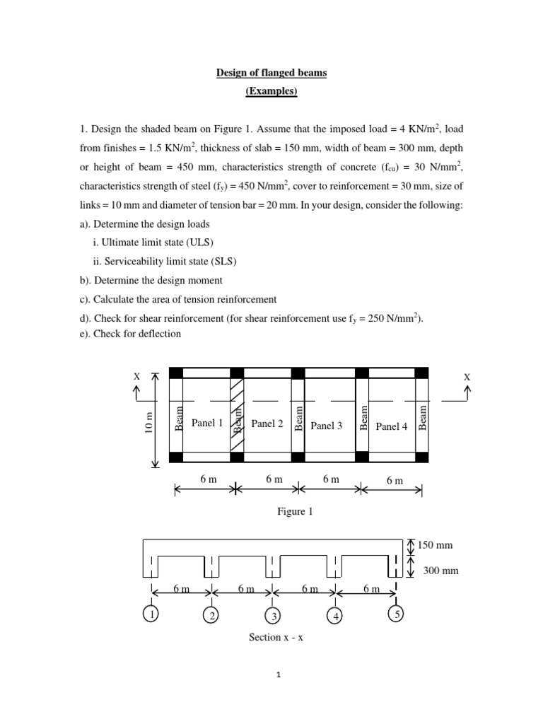 Design of flanged beams (Examples | PDF | Beam (Structure) | Building ...