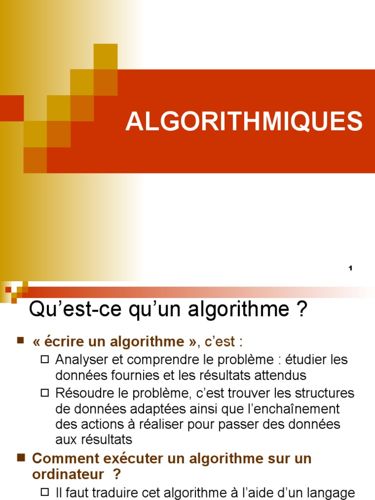 Cours Les ALGORITHMES | PDF | Variable (informatique) | Langage de programmation