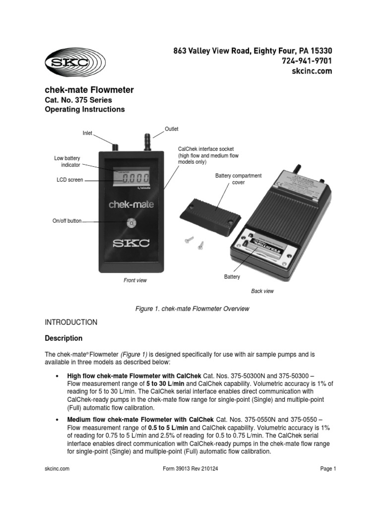 Chek-Mate Calibrator 375 Series OI | PDF | Flow Measurement | Pump