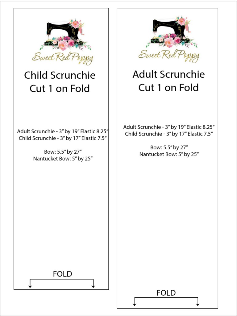 Sweet Red Poppy Scrunchies | PDF