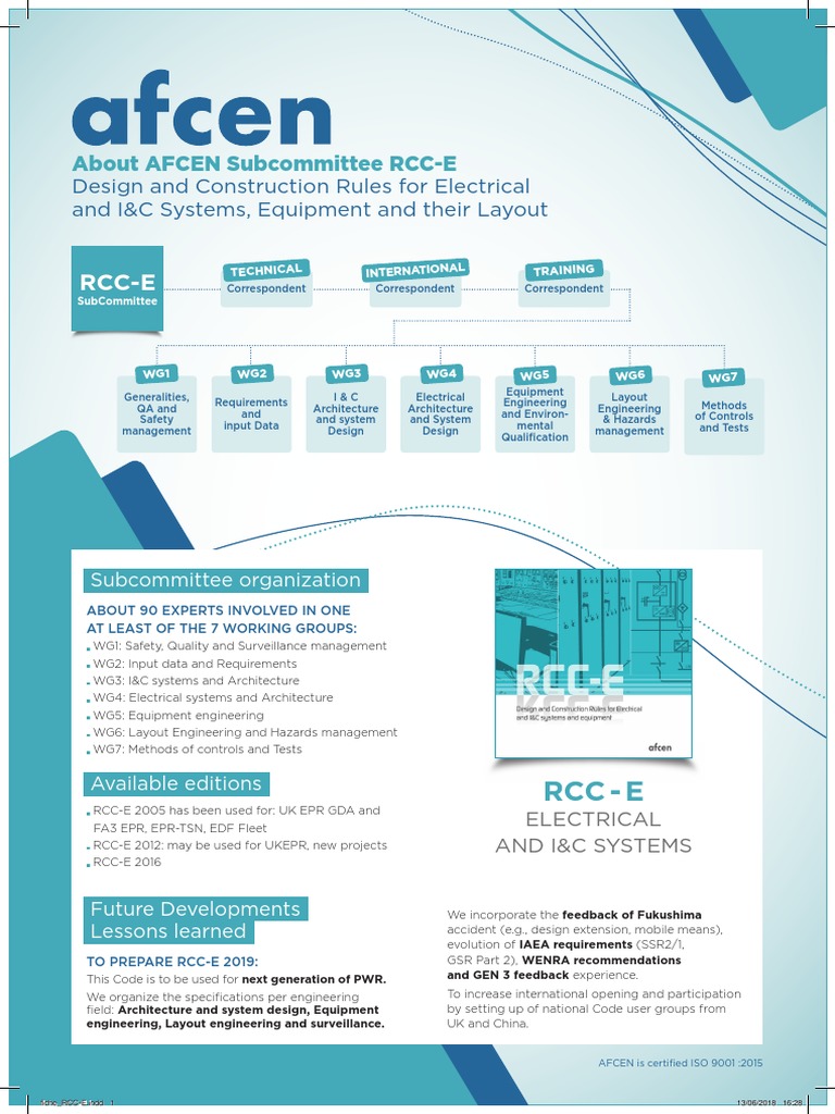 About AFCEN Subcommittee RCC-E | PDF | Iso 9000