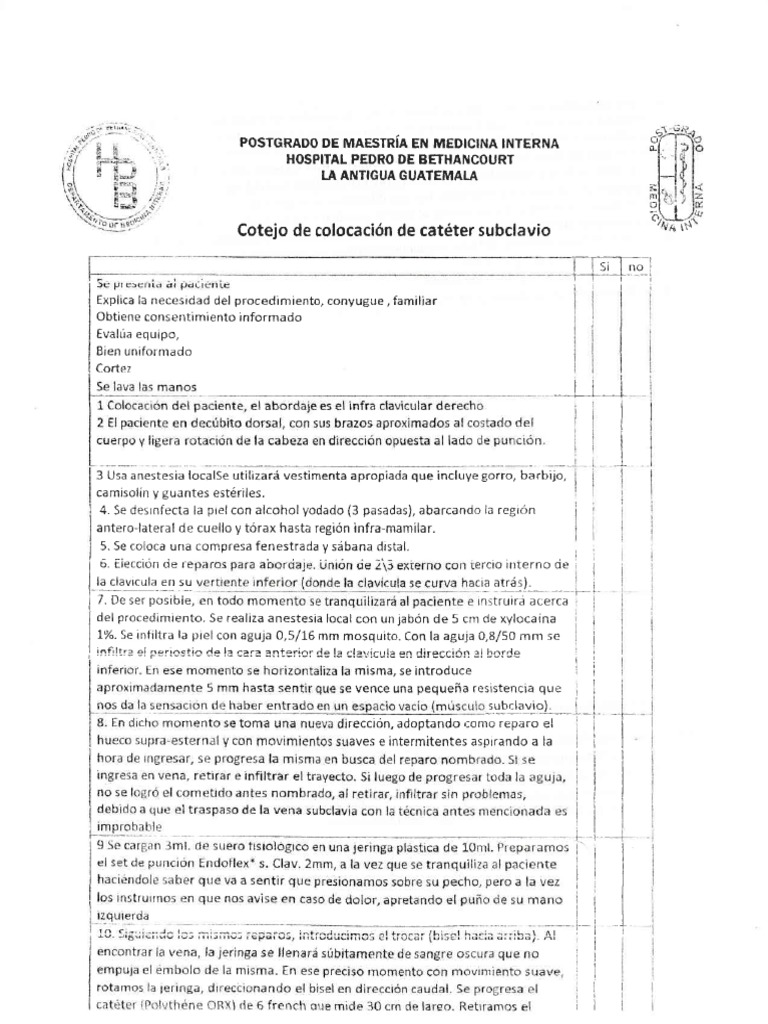Cateter Subclavio 1 | PDF