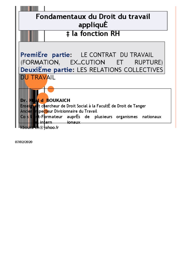 Droit du travail : Contrat et relations | PDF | Intérim (travail) | Travail