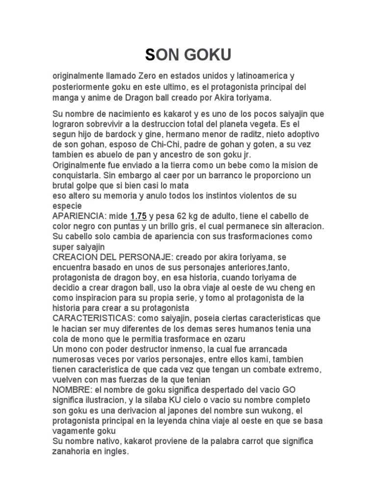 Son Goku | PDF | Deportes y actividades al aire libre | Libros para ...